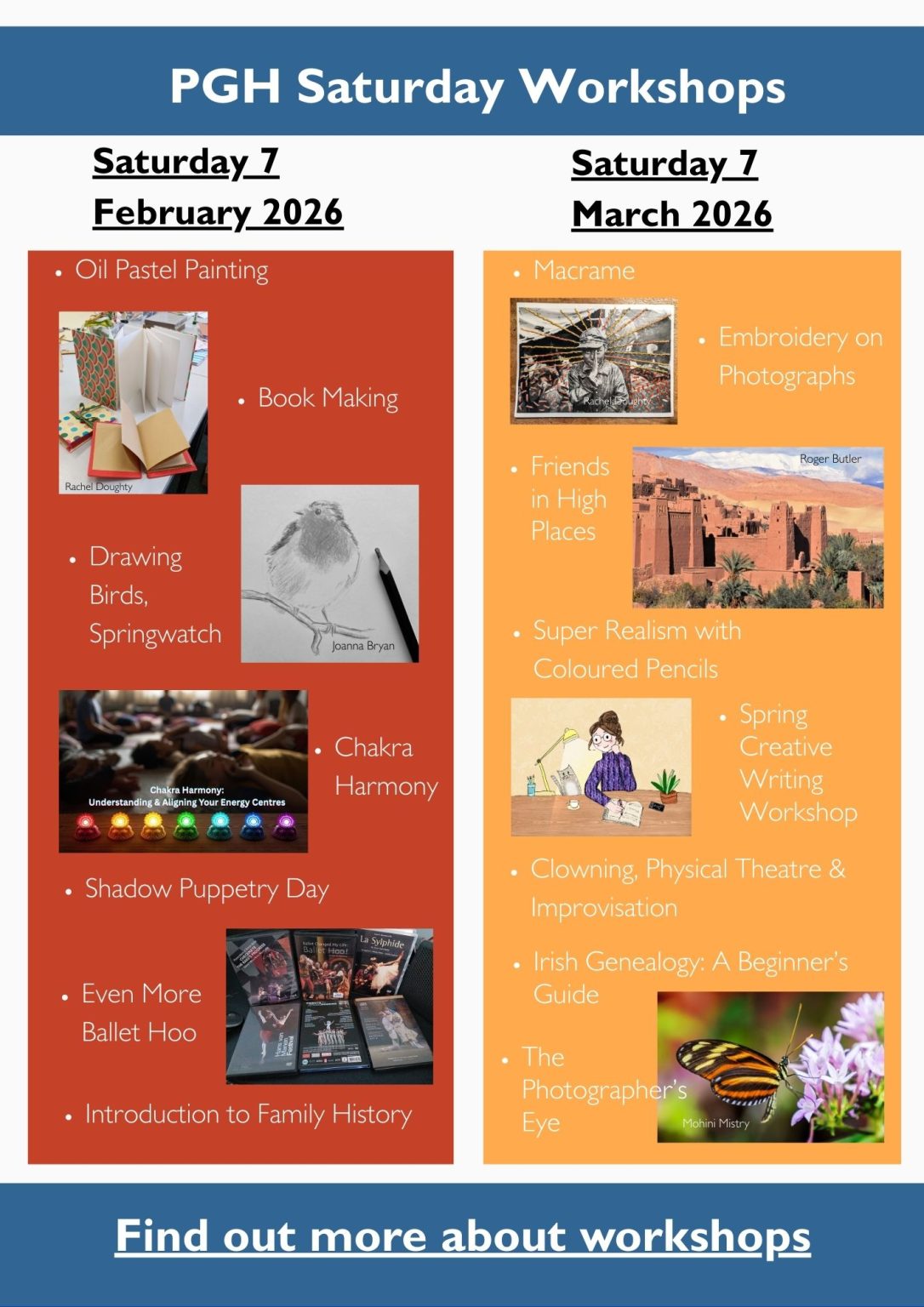 15 Exciting Saturday workshops coming soon - The Percival Guildhouse